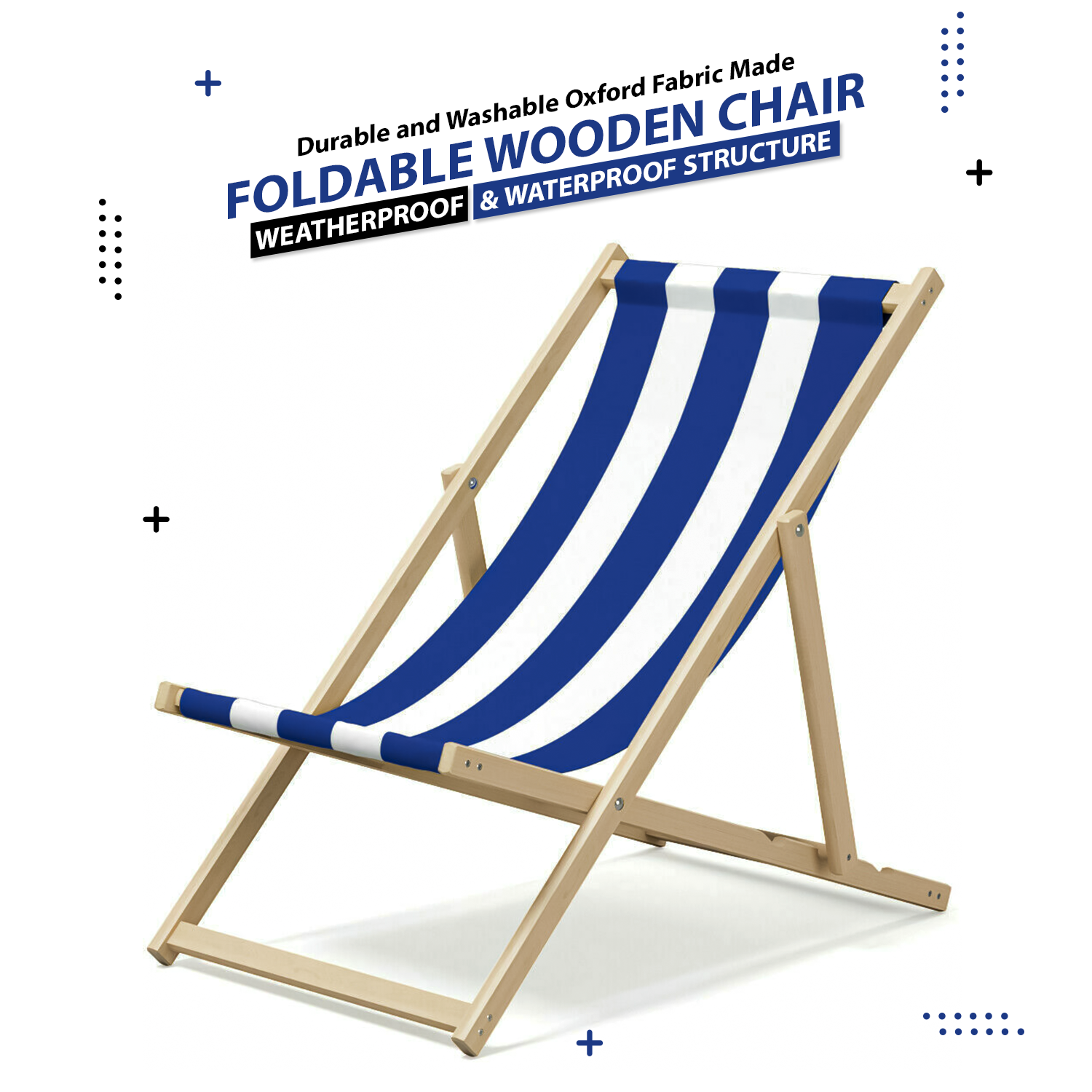 Adjustable Folding Wood Deck Chair | Folding Tables UK