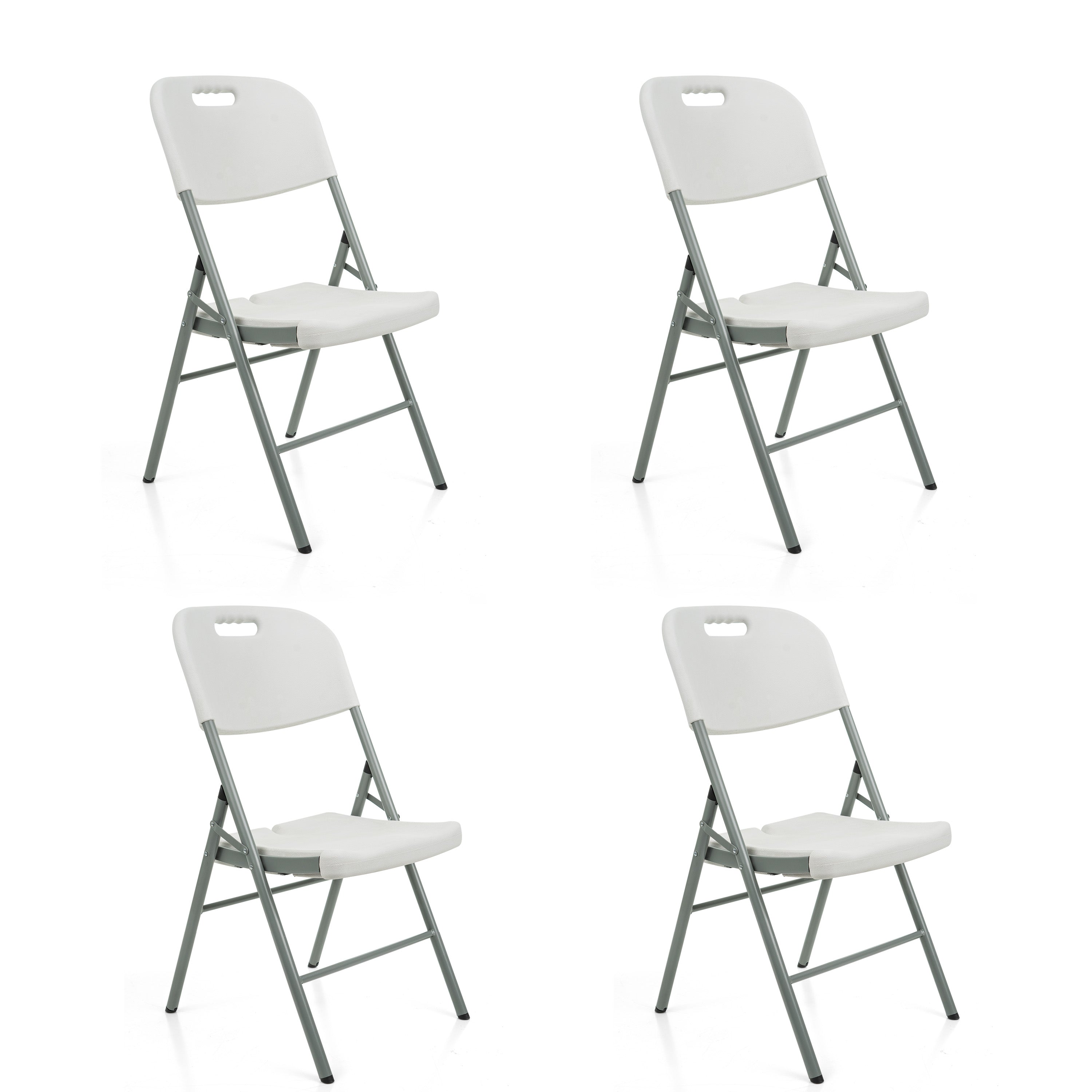 Set of 4 Heavy Duty Folding Metal Frame Plastic Chairs – Folding Tables UK