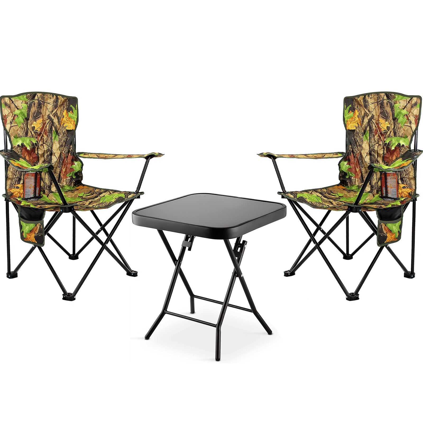 Camping Chairs with Glass Top Side Table – Folding Tables UK